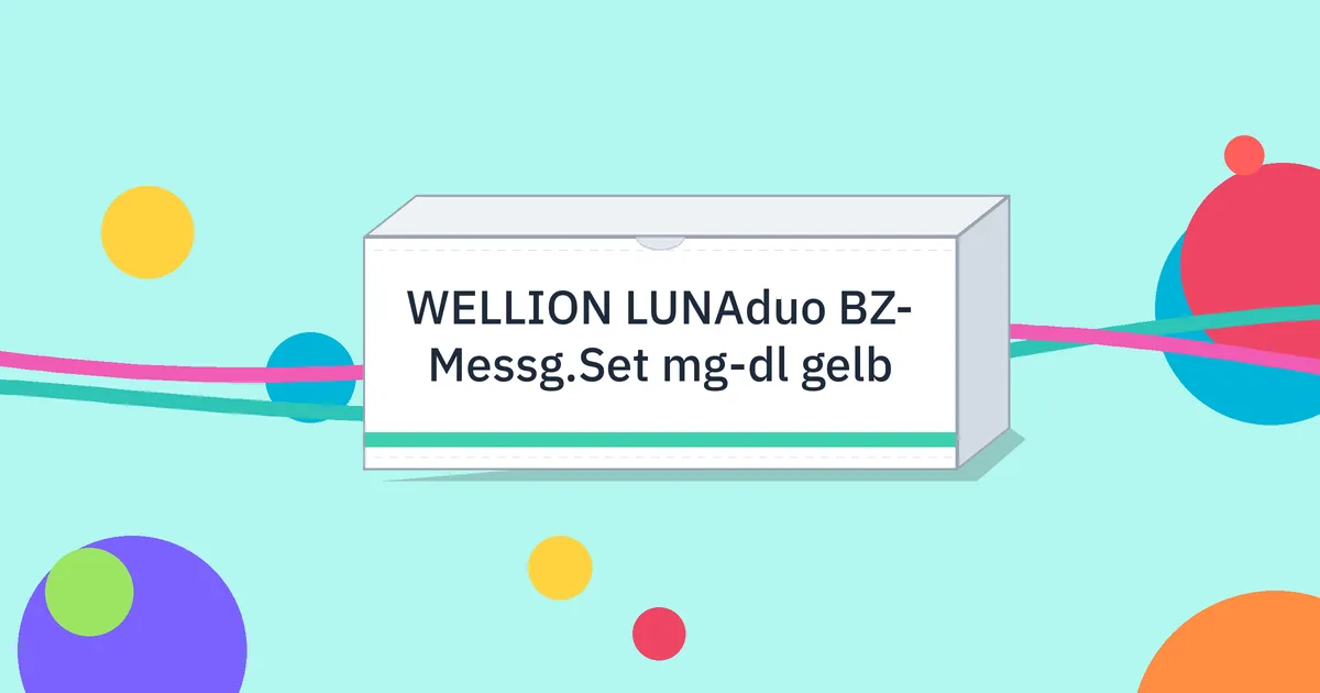 Symbolbild: Packung mit der Aufschrift WELLION LUNAduo BZ-Messg.Set mg-dl gelb (PZN 00857114) – Verfügbarkeit und Bezug in Apotheken in Frankfurt am Main