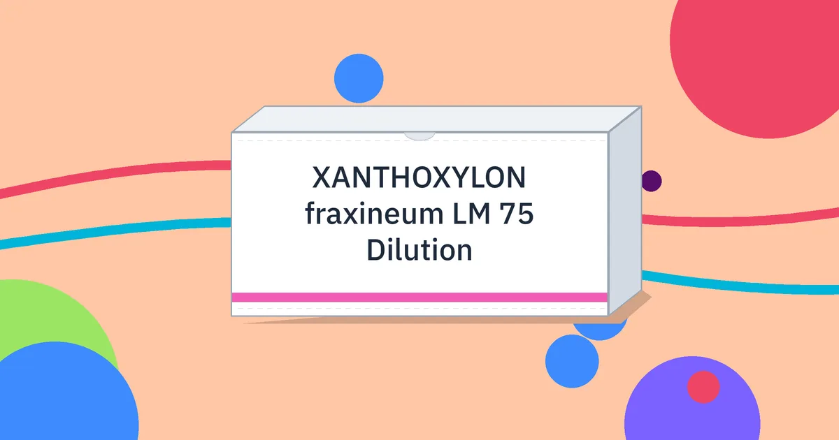Symbolbild: Packung mit der Aufschrift XANTHOXYLON fraxineum LM 75 Dilution (PZN 13784635) – Verfügbarkeit und Bezug in Apotheken in Frankfurt am Main