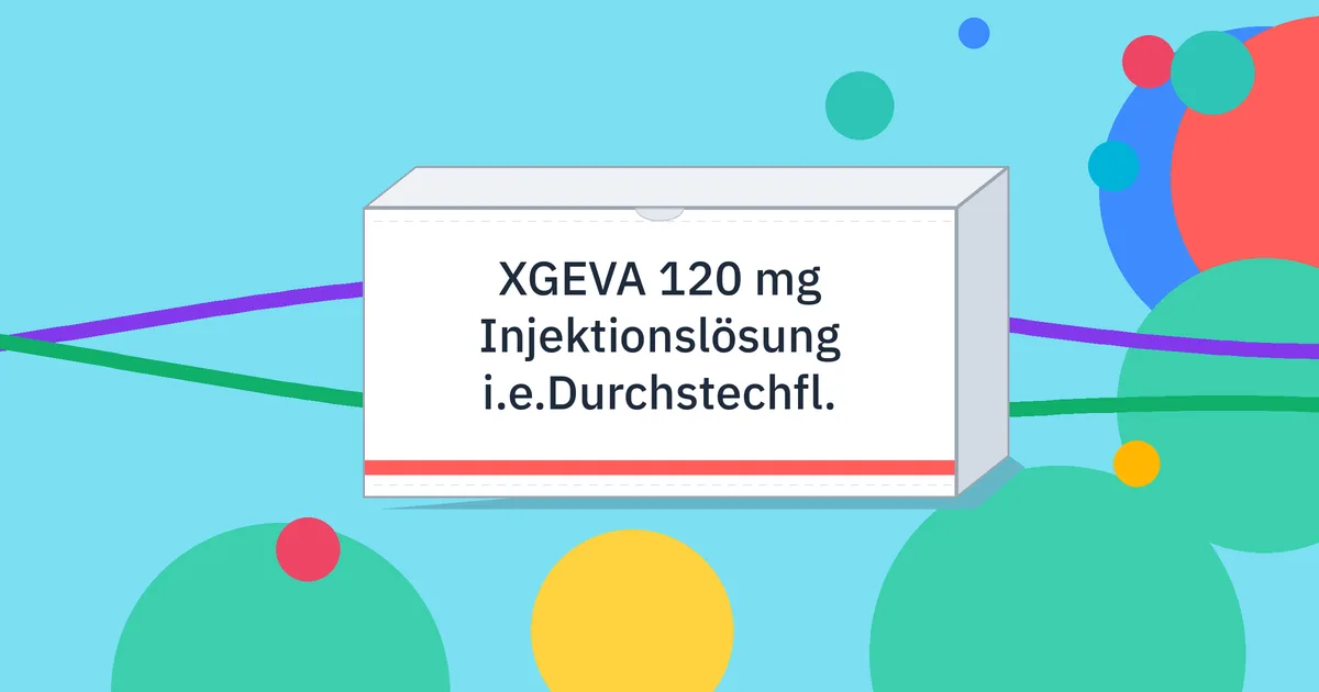 Symbolbild: Packung mit der Aufschrift XGEVA 120 mg Injektionslösung i.e.Durchstechfl. (PZN 13330259) – Verfügbarkeit und Bezug in Apotheken in Frankfurt am Main