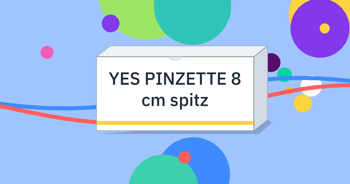 Symbolbild: Packung mit der Aufschrift YES PINZETTE 8 cm spitz (PZN 14220604) – Verfügbarkeit und Bezug in Apotheken in Frankfurt am Main