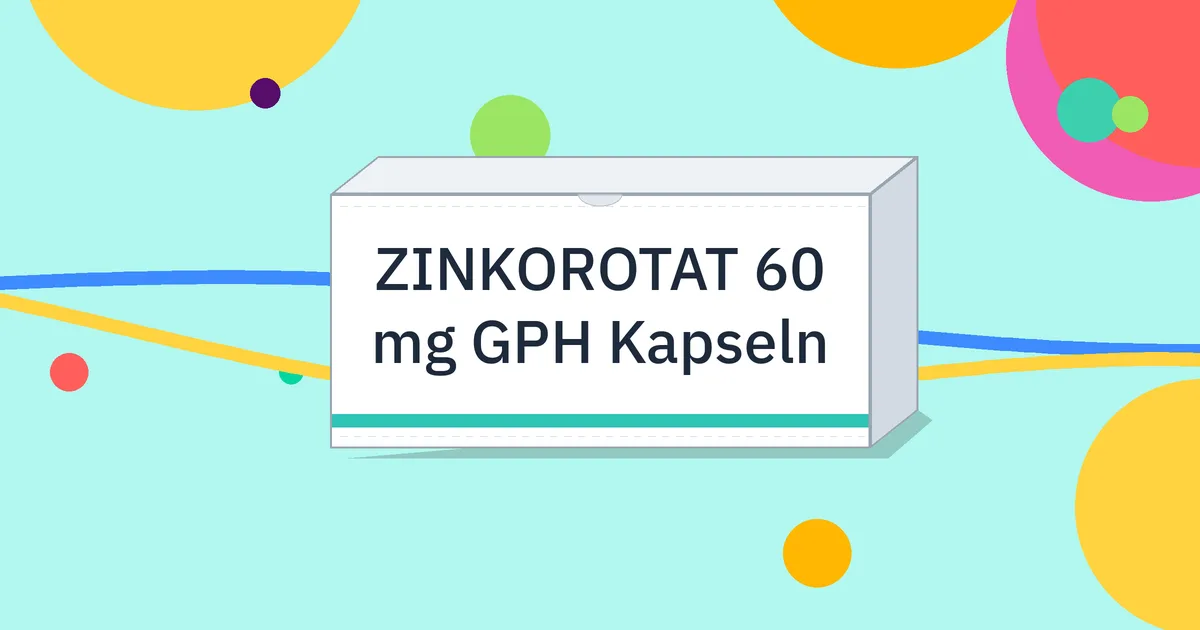 Symbolbild: Packung mit der Aufschrift ZINKOROTAT 60 mg GPH Kapseln (PZN 11075113) – Verfügbarkeit und Bezug in Apotheken in Frankfurt am Main