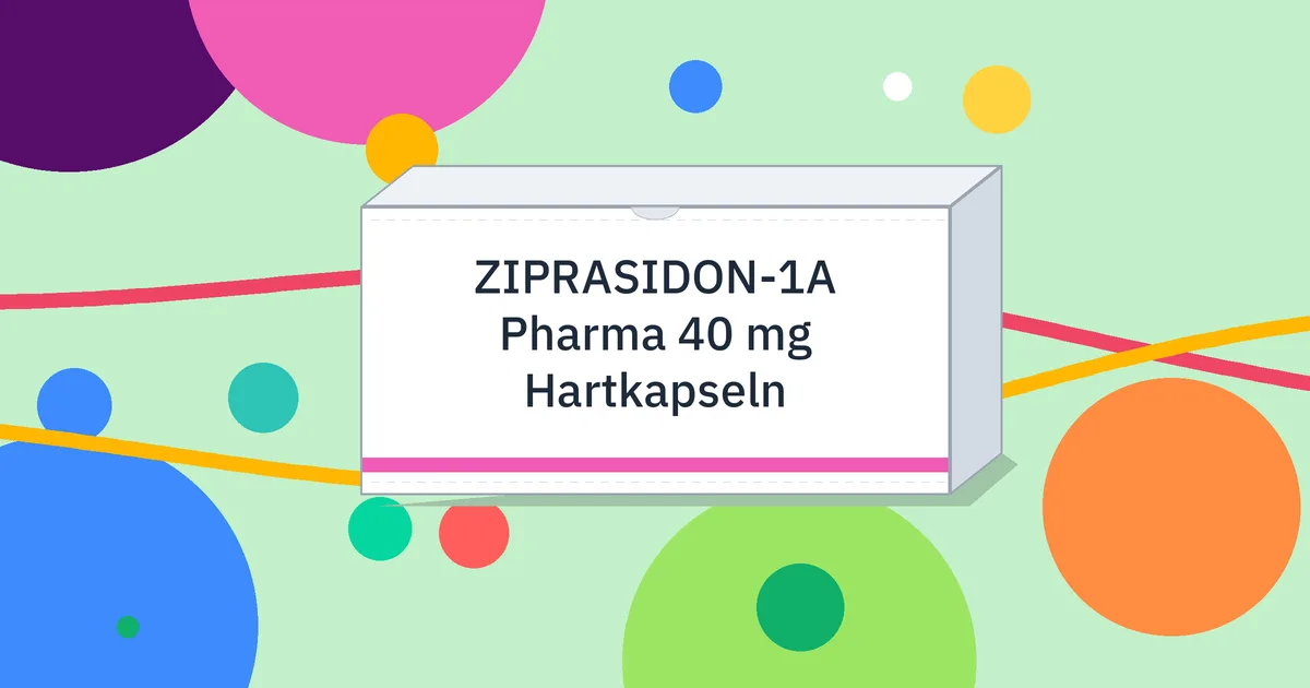 Symbolbild: Packung mit der Aufschrift ZIPRASIDON-1A Pharma 40 mg Hartkapseln (PZN 00015527) – Verfügbarkeit und Bezug in Apotheken in Frankfurt am Main
