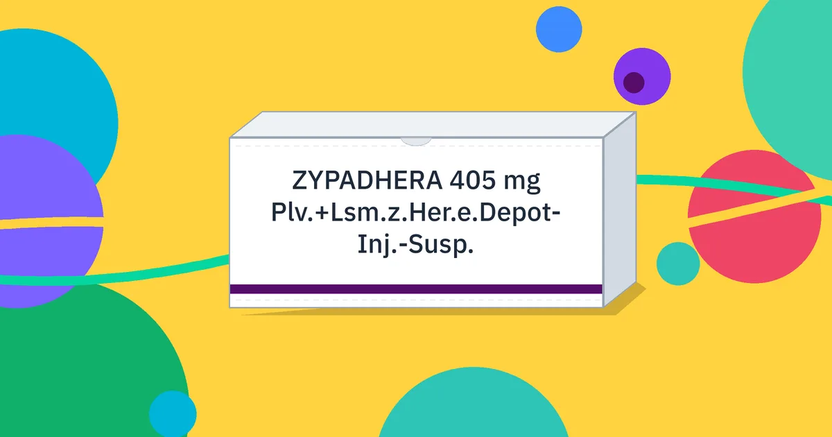 Symbolbild: Packung mit der Aufschrift ZYPADHERA 405 mg Plv.+Lsm.z.Her.e.Depot-Inj.-Susp. (PZN 09522912) – Verfügbarkeit und Bezug in Apotheken in Frankfurt am Main
