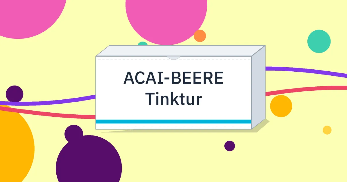 Symbolbild: Packung mit der Aufschrift ACAI-BEERE Tinktur (PZN 18217929) – Verfügbarkeit und Bezug in Apotheken in Frankfurt am Main