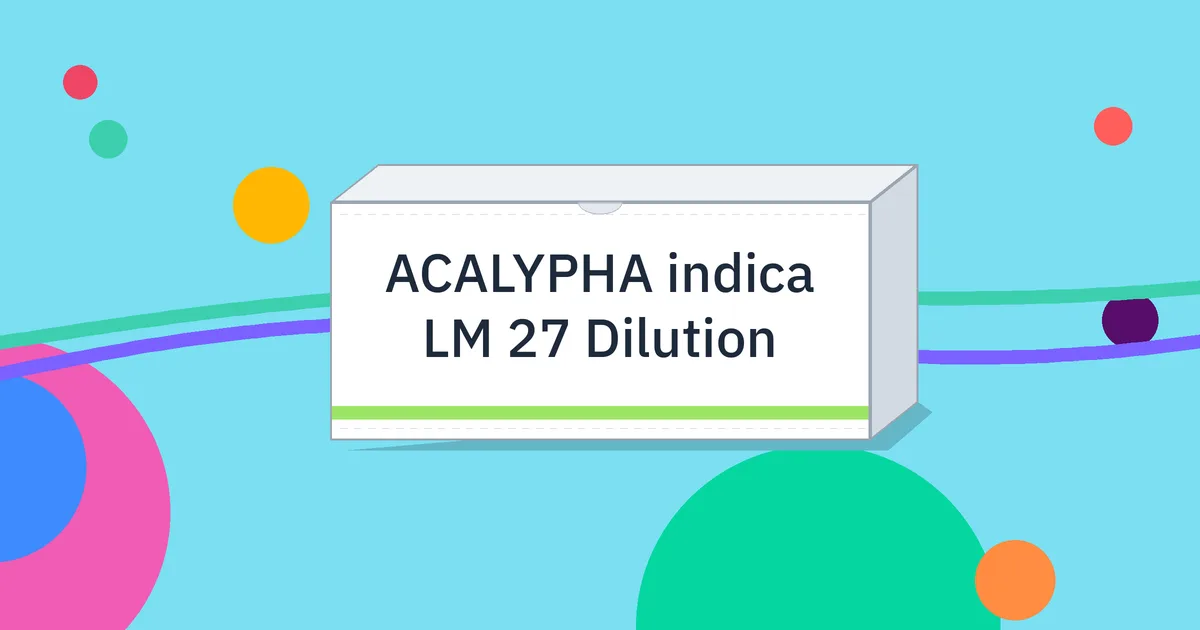 Symbolbild: Packung mit der Aufschrift ACALYPHA indica LM 27 Dilution (PZN 13262670) – Verfügbarkeit und Bezug in Apotheken in Frankfurt am Main