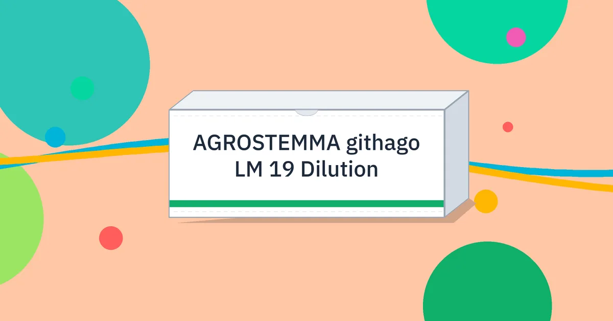 Symbolbild: Packung mit der Aufschrift AGROSTEMMA githago LM 19 Dilution (PZN 13307450) – Verfügbarkeit und Bezug in Apotheken in Frankfurt am Main