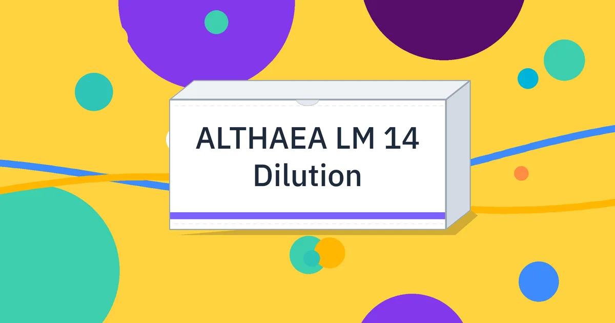Symbolbild: Packung mit der Aufschrift ALTHAEA LM 14 Dilution (PZN 13315308) – Verfügbarkeit und Bezug in Apotheken in Frankfurt am Main