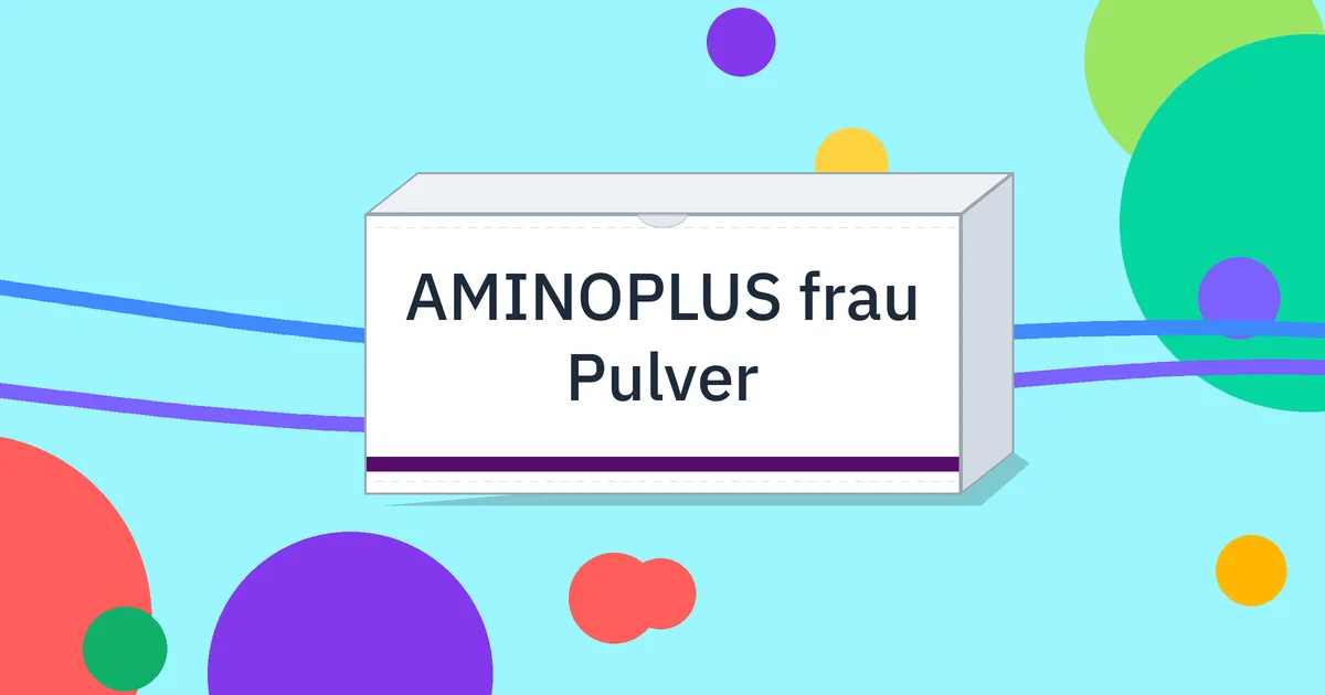 Symbolbild: Packung mit der Aufschrift AMINOPLUS frau Pulver (PZN 15386904) – Verfügbarkeit und Bezug in Apotheken in Frankfurt am Main