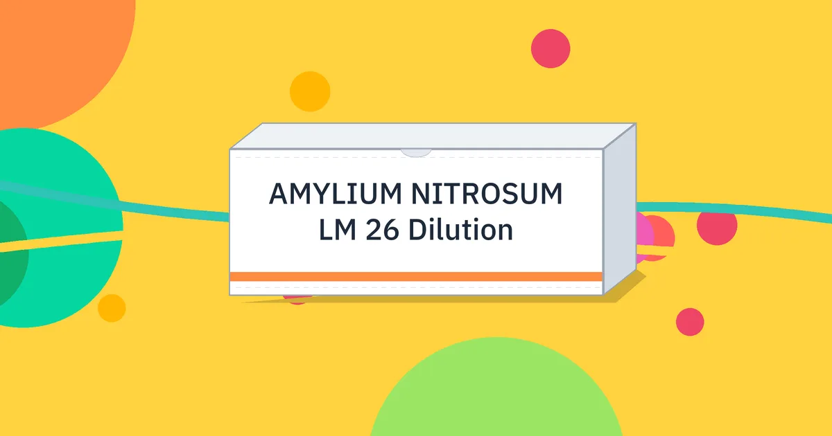 Symbolbild: Packung mit der Aufschrift AMYLIUM NITROSUM LM 26 Dilution (PZN 13326660) – Verfügbarkeit und Bezug in Apotheken in Frankfurt am Main