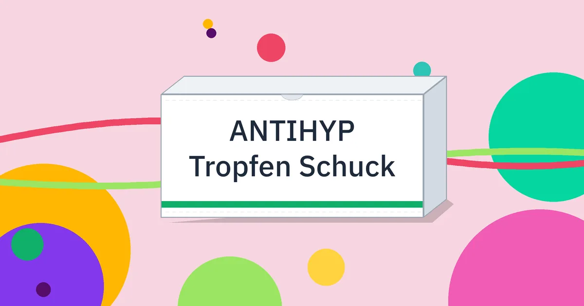 Symbolbild: Packung mit der Aufschrift ANTIHYP Tropfen Schuck (PZN 06801238) – Verfügbarkeit und Bezug in Apotheken in Frankfurt am Main