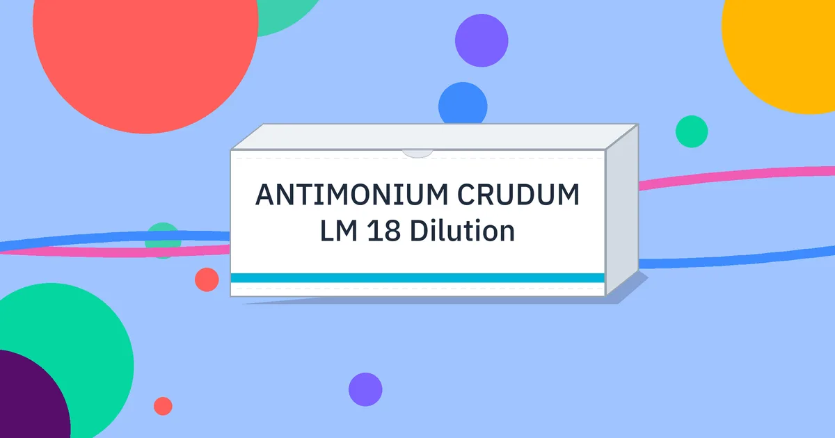 Symbolbild: Packung mit der Aufschrift ANTIMONIUM CRUDUM LM 18 Dilution (PZN 07539185) – Verfügbarkeit und Bezug in Apotheken in Frankfurt am Main
