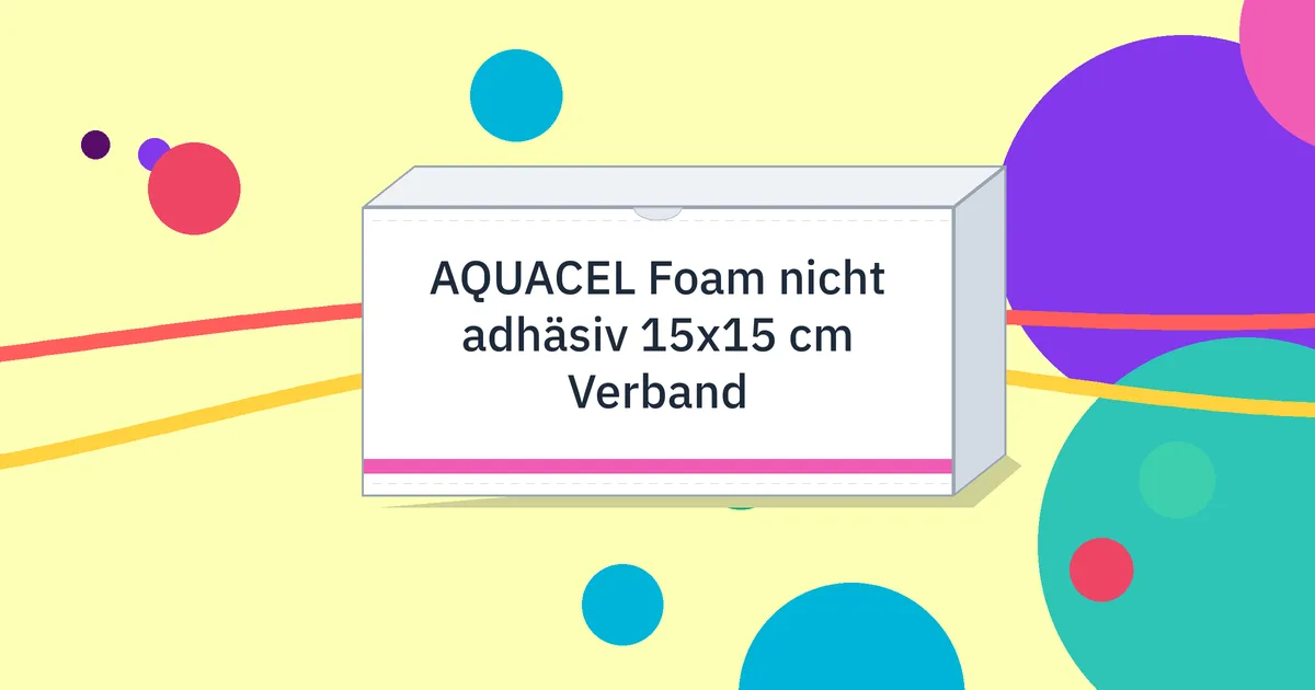 Symbolbild: Packung mit der Aufschrift AQUACEL Foam nicht adhäsiv 15x15 cm Verband (PZN 19846490) – Verfügbarkeit und Bezug in Apotheken in Frankfurt am Main