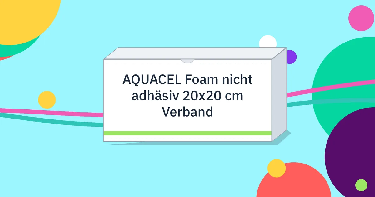 Symbolbild: Packung mit der Aufschrift AQUACEL Foam nicht adhäsiv 20x20 cm Verband (PZN 17282540) – Verfügbarkeit und Bezug in Apotheken in Frankfurt am Main