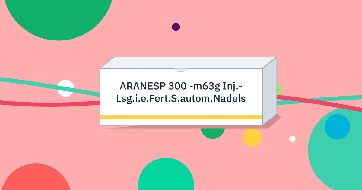 Symbolbild: Packung mit der Aufschrift ARANESP 300 -m63g Inj.-Lsg.i.e.Fert.S.autom.Nadels (PZN 10964236) – Verfügbarkeit und Bezug in Apotheken in Frankfurt am Main