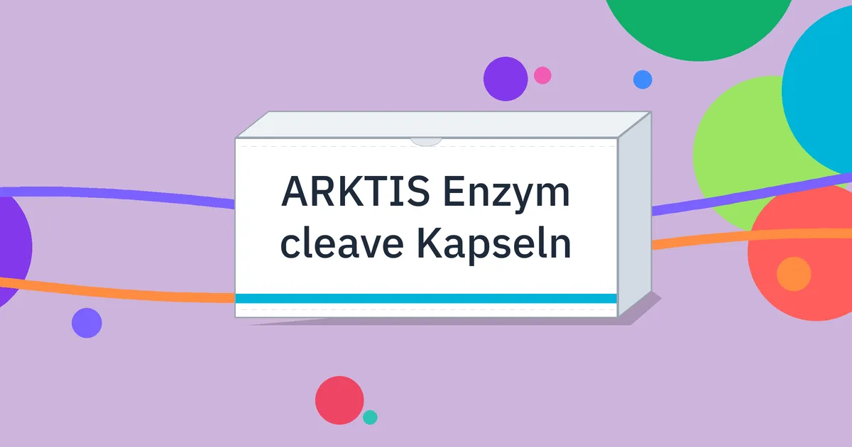 Symbolbild: Packung mit der Aufschrift ARKTIS Enzym cleave Kapseln (PZN 16024238) – Verfügbarkeit und Bezug in Apotheken in Frankfurt am Main