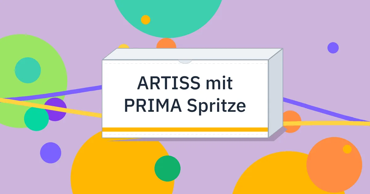 Symbolbild: Packung mit der Aufschrift ARTISS mit PRIMA Spritze (PZN 16794516) – Verfügbarkeit und Bezug in Apotheken in Frankfurt am Main