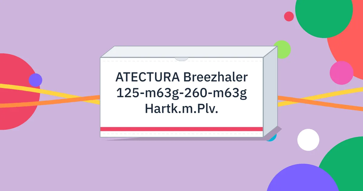 Symbolbild: Packung mit der Aufschrift ATECTURA Breezhaler 125-m63g-260-m63g Hartk.m.Plv. (PZN 17562877) – Verfügbarkeit und Bezug in Apotheken in Frankfurt am Main