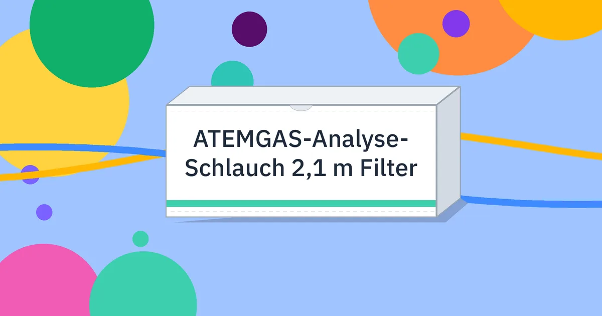 Symbolbild: Packung mit der Aufschrift ATEMGAS-Analyse-Schlauch 2,1 m Filter (PZN 17488388) – Verfügbarkeit und Bezug in Apotheken in Frankfurt am Main