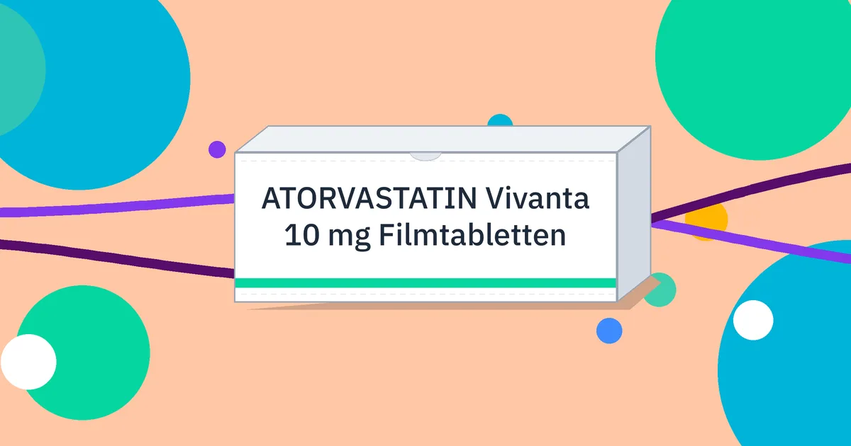 Symbolbild: Packung mit der Aufschrift ATORVASTATIN Vivanta 10 mg Filmtabletten (PZN 16663317) – Verfügbarkeit und Bezug in Apotheken in Frankfurt am Main