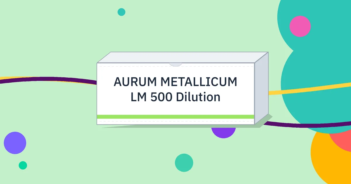 Symbolbild: Packung mit der Aufschrift AURUM METALLICUM LM 500 Dilution (PZN 13692815) – Verfügbarkeit und Bezug in Apotheken in Frankfurt am Main