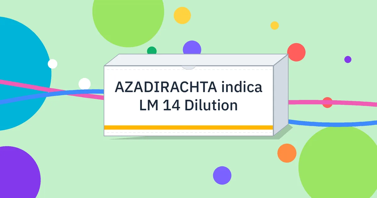 Symbolbild: Packung mit der Aufschrift AZADIRACHTA indica LM 14 Dilution (PZN 13374854) – Verfügbarkeit und Bezug in Apotheken in Frankfurt am Main