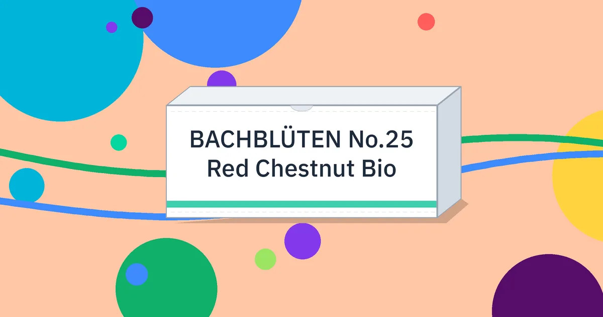 Symbolbild: Packung mit der Aufschrift BACHBLÜTEN No.25 Red Chestnut Bio (PZN 10310747) – Verfügbarkeit und Bezug in Apotheken in Frankfurt am Main