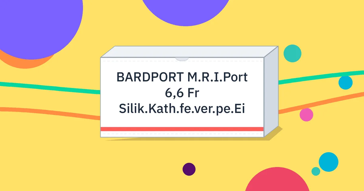 Symbolbild: Packung mit der Aufschrift BARDPORT M.R.I.Port 6,6 Fr Silik.Kath.fe.ver.pe.Ei (PZN 02755234) – Verfügbarkeit und Bezug in Apotheken in Frankfurt am Main