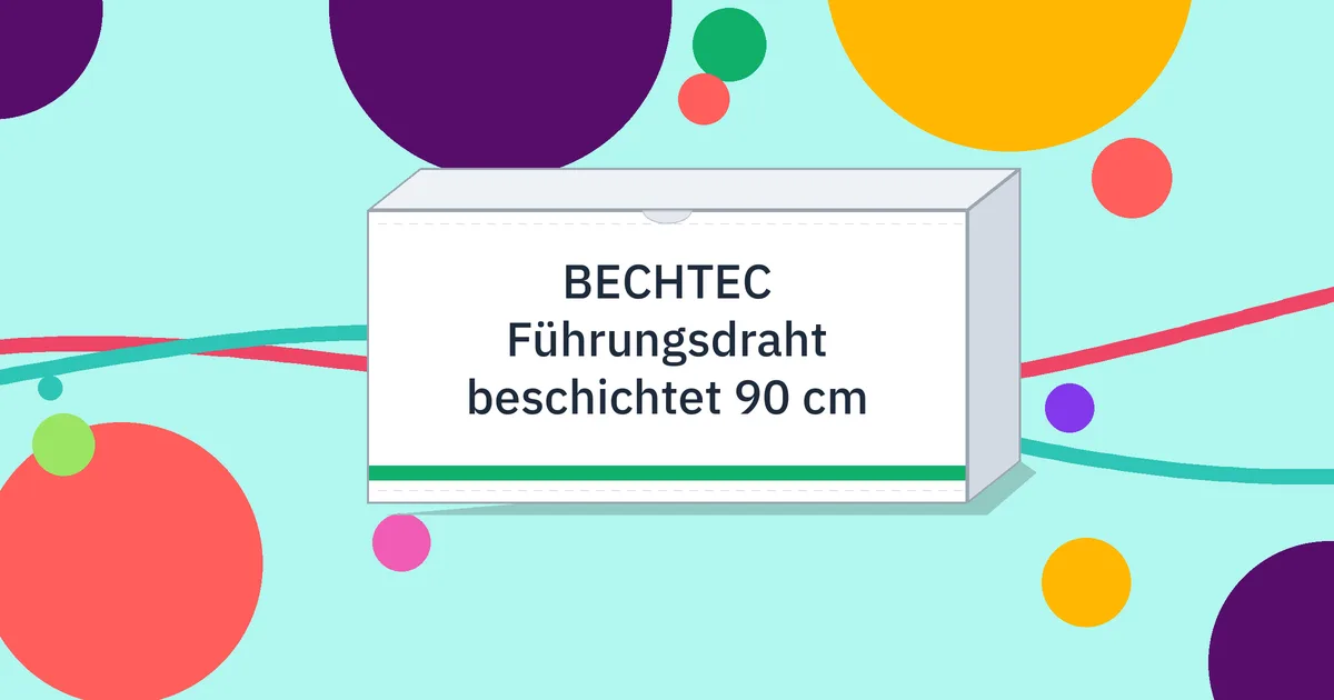 Symbolbild: Packung mit der Aufschrift BECHTEC Führungsdraht beschichtet 90 cm (PZN 18843176) – Verfügbarkeit und Bezug in Apotheken in Frankfurt am Main