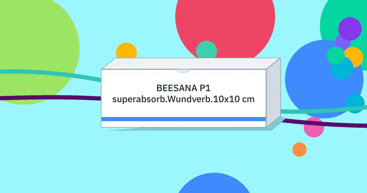 Symbolbild: Packung mit der Aufschrift BEESANA P1 superabsorb.Wundverb.10x10 cm (PZN 10941181) – Verfügbarkeit und Bezug in Apotheken in Frankfurt am Main