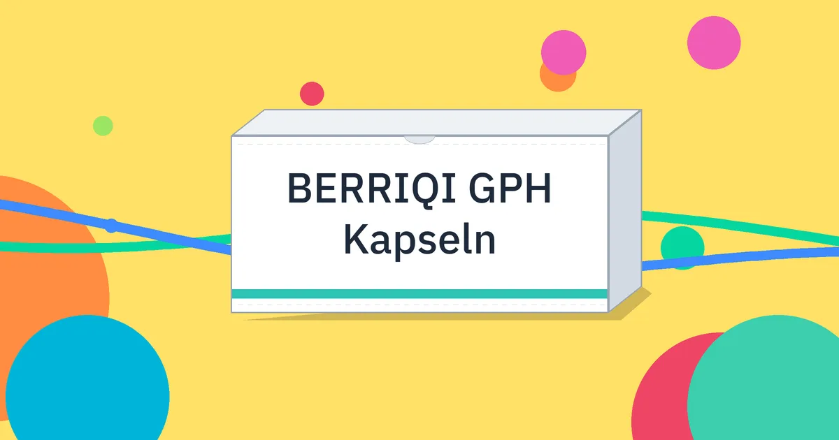 Symbolbild: Packung mit der Aufschrift BERRIQI GPH Kapseln (PZN 19204923) – Verfügbarkeit und Bezug in Apotheken in Frankfurt am Main