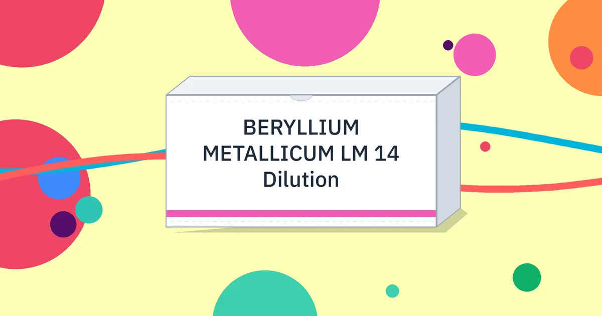 Symbolbild: Packung mit der Aufschrift BERYLLIUM METALLICUM LM 14 Dilution (PZN 12793359) – Verfügbarkeit und Bezug in Apotheken in Frankfurt am Main