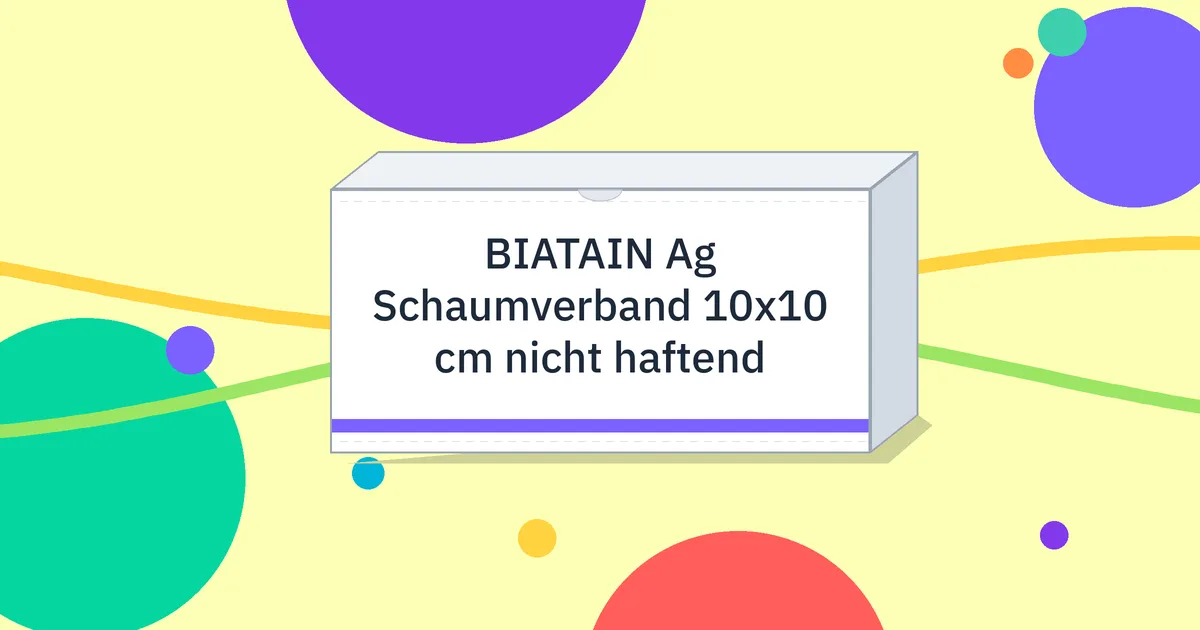 Symbolbild: Packung mit der Aufschrift BIATAIN Ag Schaumverband 10x10 cm nicht haftend (PZN 18125541) – Verfügbarkeit und Bezug in Apotheken in Frankfurt am Main