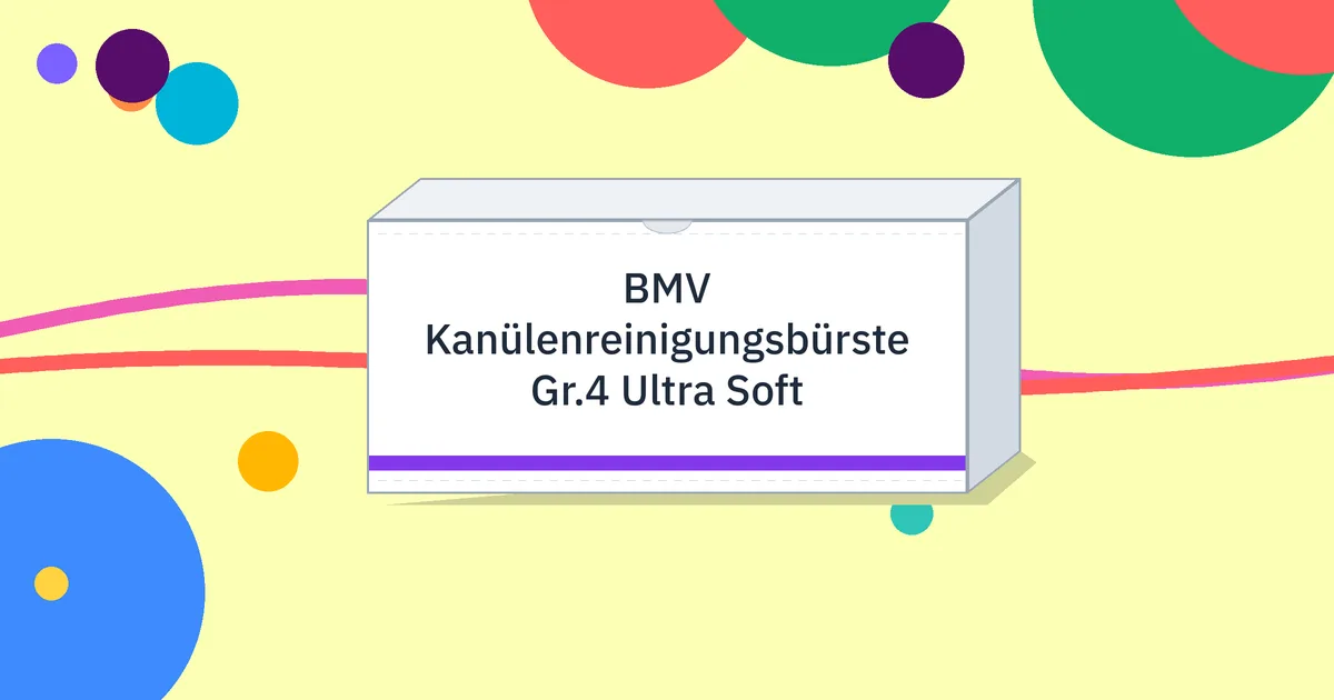 Symbolbild: Packung mit der Aufschrift BMV Kanülenreinigungsbürste Gr.4 Ultra Soft (PZN 11093772) – Verfügbarkeit und Bezug in Apotheken in Frankfurt am Main