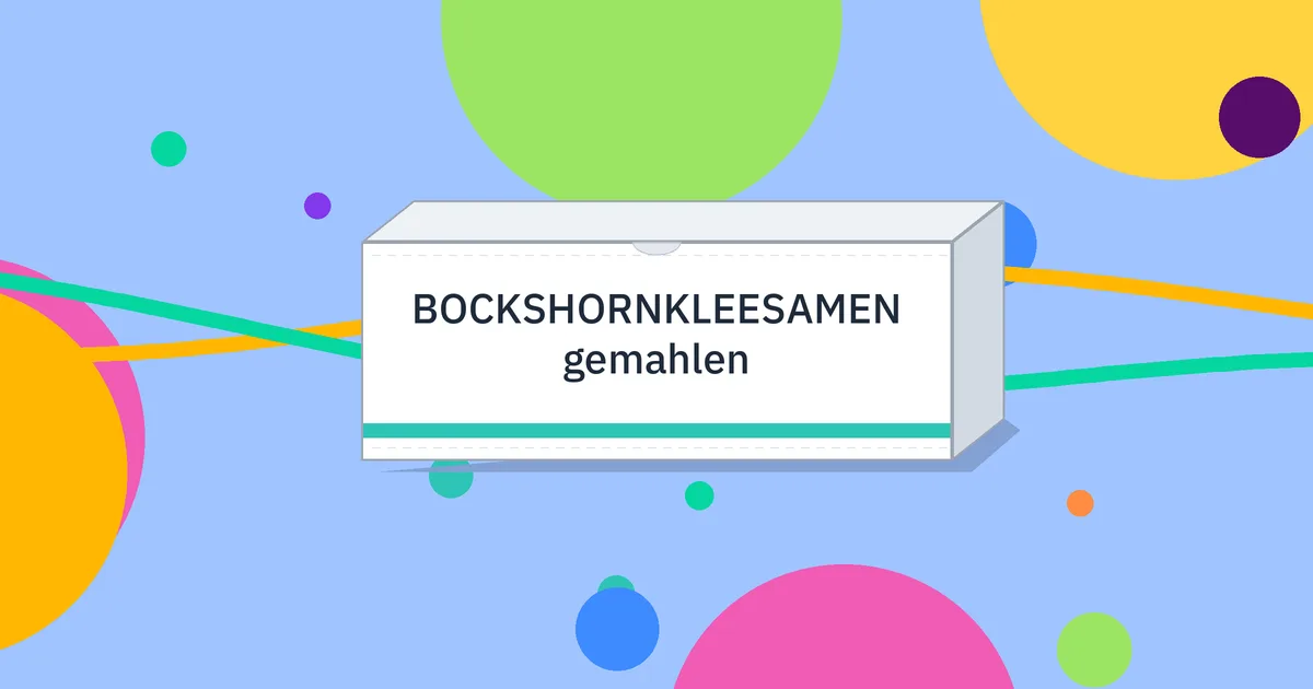 Symbolbild: Packung mit der Aufschrift BOCKSHORNKLEESAMEN gemahlen (PZN 10023692) – Verfügbarkeit und Bezug in Apotheken in Frankfurt am Main