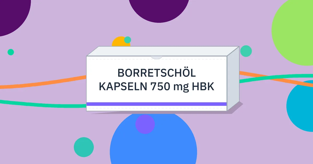 Symbolbild: Packung mit der Aufschrift BORRETSCHÖL KAPSELN 750 mg HBK (PZN 04842919) – Verfügbarkeit und Bezug in Apotheken in Frankfurt am Main