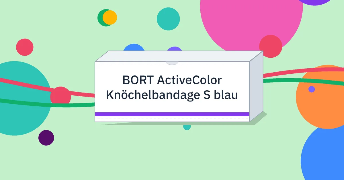 Symbolbild: Packung mit der Aufschrift BORT ActiveColor Knöchelbandage S blau (PZN 06914876) – Verfügbarkeit und Bezug in Apotheken in Frankfurt am Main