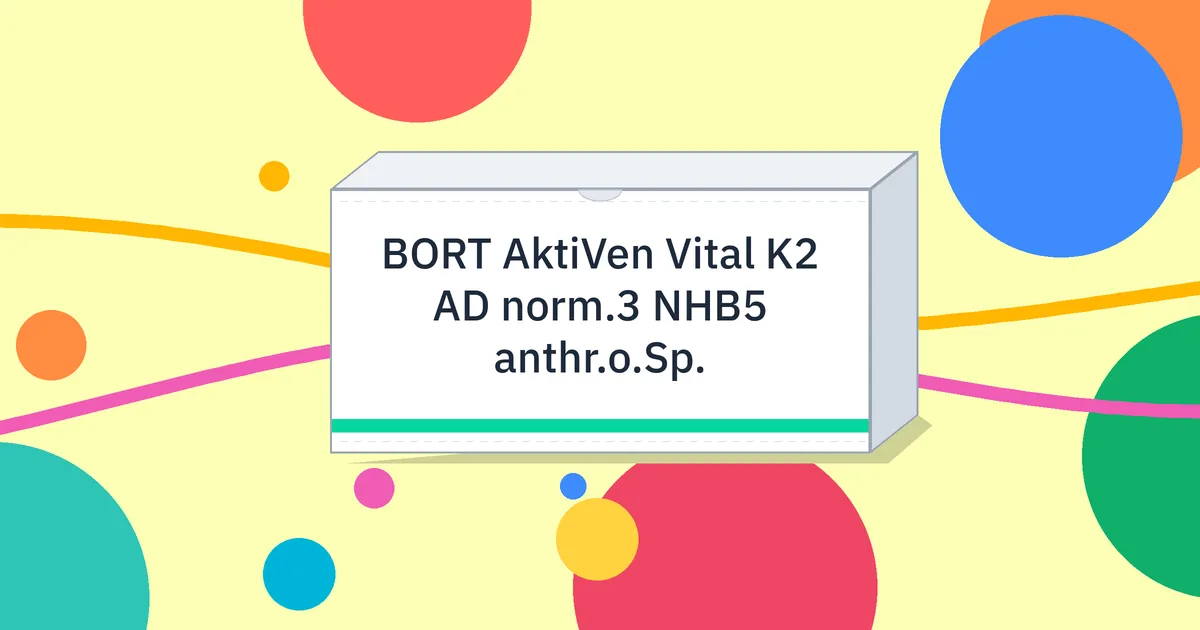 Symbolbild: Packung mit der Aufschrift BORT AktiVen Vital K2 AD norm.3 NHB5 anthr.o.Sp. (PZN 17494845) – Verfügbarkeit und Bezug in Apotheken in Frankfurt am Main