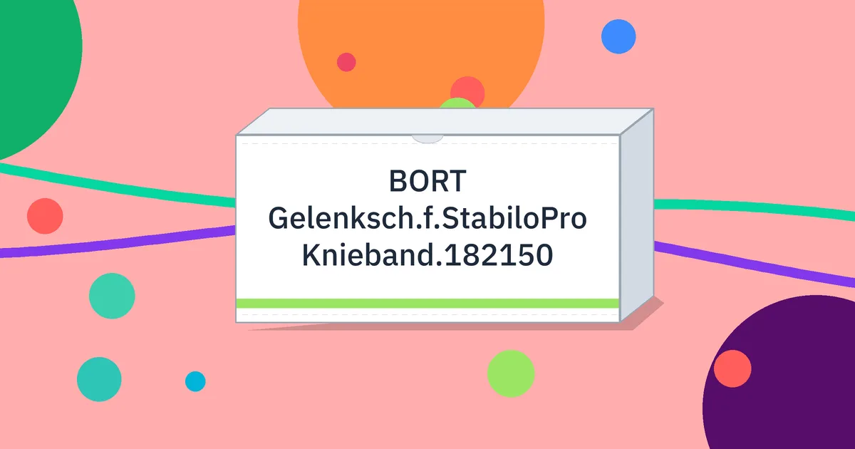 Symbolbild: Packung mit der Aufschrift BORT Gelenksch.f.StabiloPro Knieband.182150 (PZN 11592647) – Verfügbarkeit und Bezug in Apotheken in Frankfurt am Main