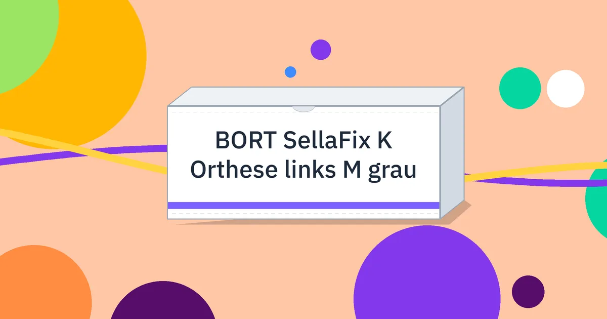 Symbolbild: Packung mit der Aufschrift BORT SellaFix K Orthese links M grau (PZN 19644591) – Verfügbarkeit und Bezug in Apotheken in Frankfurt am Main