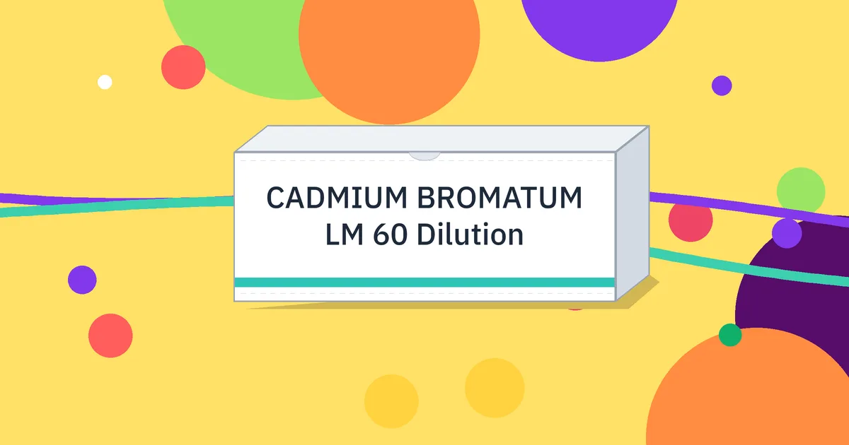 Symbolbild: Packung mit der Aufschrift CADMIUM BROMATUM LM 60 Dilution (PZN 12798109) – Verfügbarkeit und Bezug in Apotheken in Frankfurt am Main