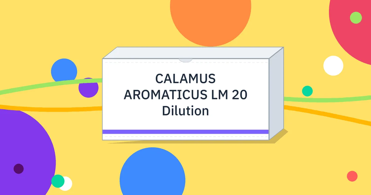 Symbolbild: Packung mit der Aufschrift CALAMUS AROMATICUS LM 20 Dilution (PZN 13404880) – Verfügbarkeit und Bezug in Apotheken in Frankfurt am Main