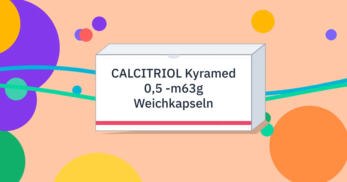 Symbolbild: Packung mit der Aufschrift CALCITRIOL Kyramed 0,5 -m63g Weichkapseln (PZN 03193040) – Verfügbarkeit und Bezug in Apotheken in Frankfurt am Main