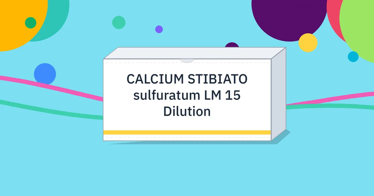 Symbolbild: Packung mit der Aufschrift CALCIUM STIBIATO sulfuratum LM 15 Dilution (PZN 12806582) – Verfügbarkeit und Bezug in Apotheken in Frankfurt am Main