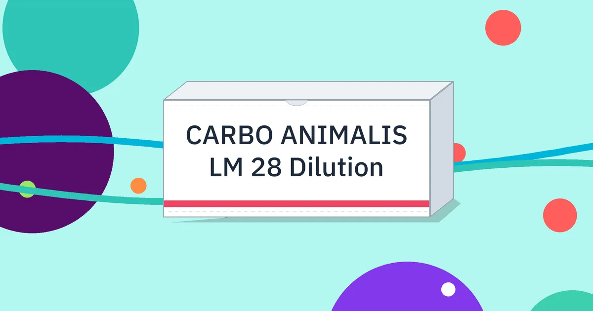 Symbolbild: Packung mit der Aufschrift CARBO ANIMALIS LM 28 Dilution (PZN 12809244) – Verfügbarkeit und Bezug in Apotheken in Frankfurt am Main