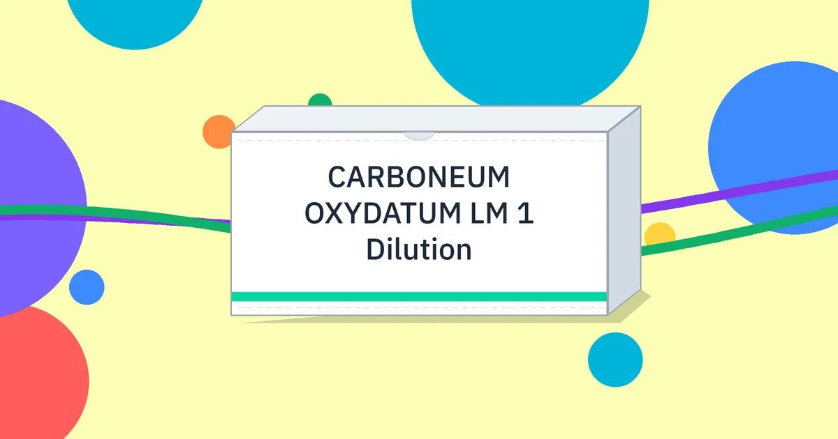 Symbolbild: Packung mit der Aufschrift CARBONEUM OXYDATUM LM 1 Dilution (PZN 13428521) – Verfügbarkeit und Bezug in Apotheken in Frankfurt am Main