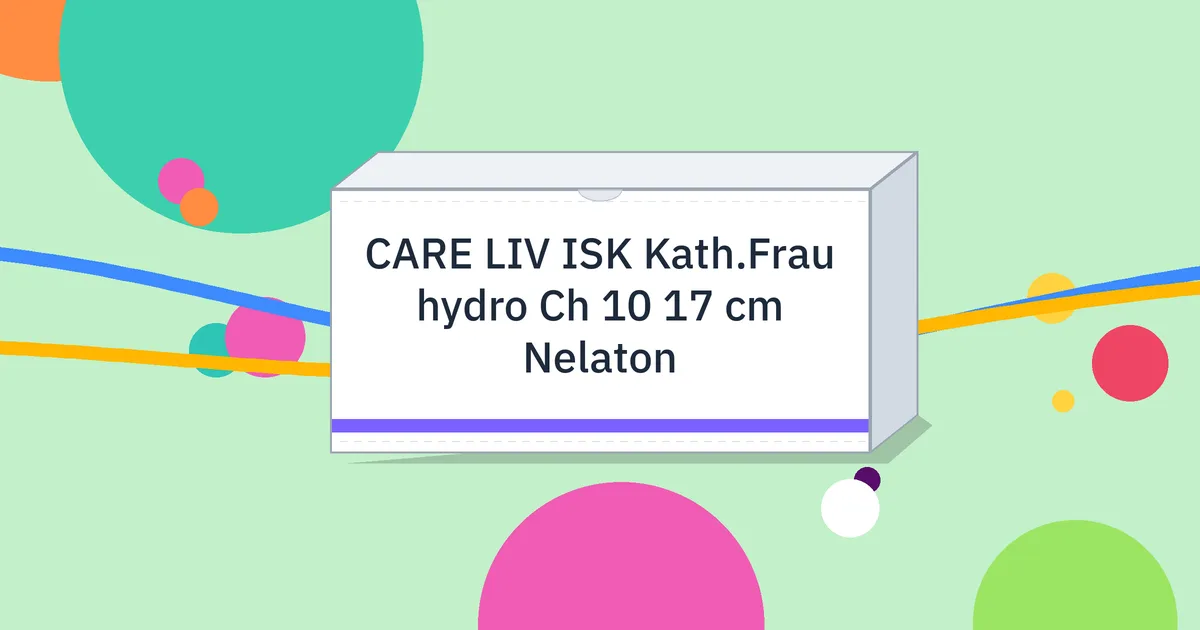 Symbolbild: Packung mit der Aufschrift CARE LIV ISK Kath.Frau hydro Ch 10 17 cm Nelaton (PZN 18890885) – Verfügbarkeit und Bezug in Apotheken in Frankfurt am Main