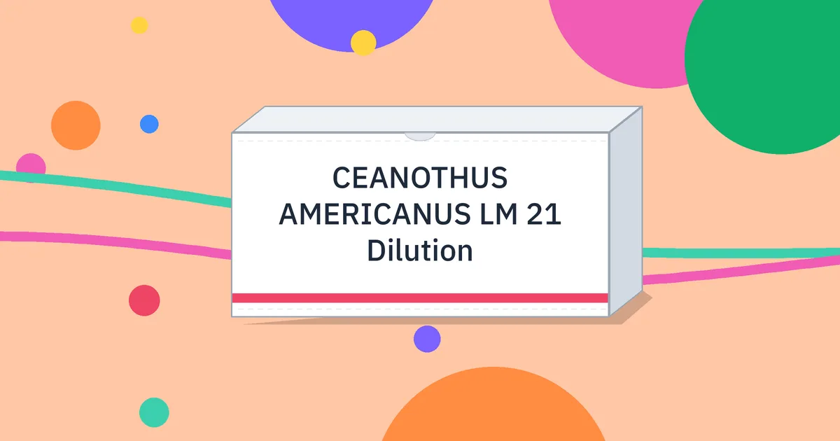 Symbolbild: Packung mit der Aufschrift CEANOTHUS AMERICANUS LM 21 Dilution (PZN 13435320) – Verfügbarkeit und Bezug in Apotheken in Frankfurt am Main
