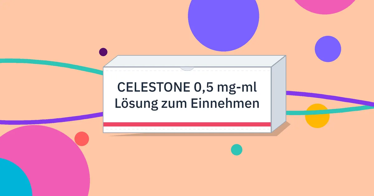 Symbolbild: Packung mit der Aufschrift CELESTONE 0,5 mg-ml Lösung zum Einnehmen (PZN 10518494) – Verfügbarkeit und Bezug in Apotheken in Frankfurt am Main