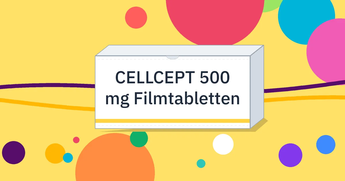 Symbolbild: Packung mit der Aufschrift CELLCEPT 500 mg Filmtabletten (PZN 03493894) – Verfügbarkeit und Bezug in Apotheken in Frankfurt am Main