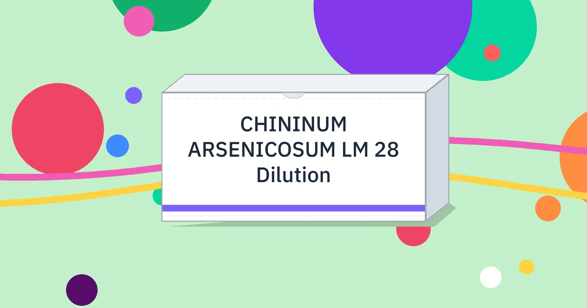 Symbolbild: Packung mit der Aufschrift CHININUM ARSENICOSUM LM 28 Dilution (PZN 12814883) – Verfügbarkeit und Bezug in Apotheken in Frankfurt am Main